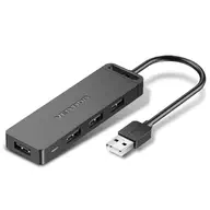 Vention 5-in-1 USB 2.0 Hub with Power Supply Port- Black